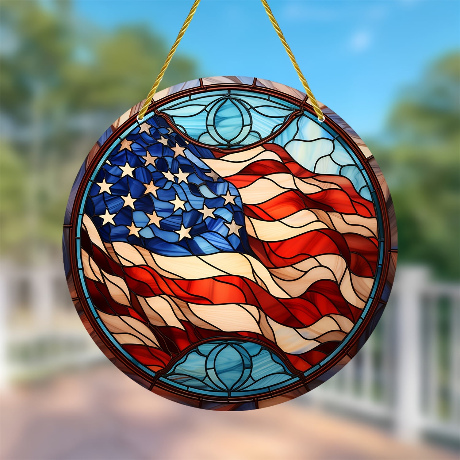 1pc, American Flag, Independence Day, Patriotic Spirit Stained Glass ...