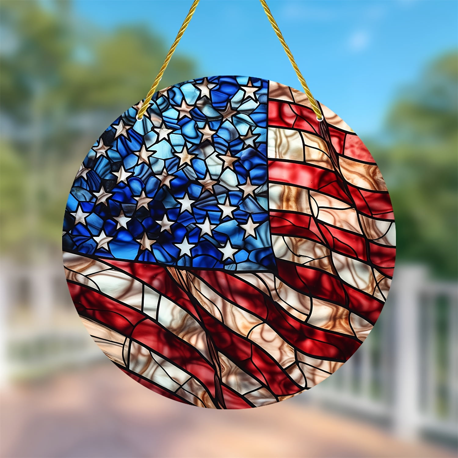 1pc, American Flag, Independence Day, Patriotic Spirit Stained Glass ...