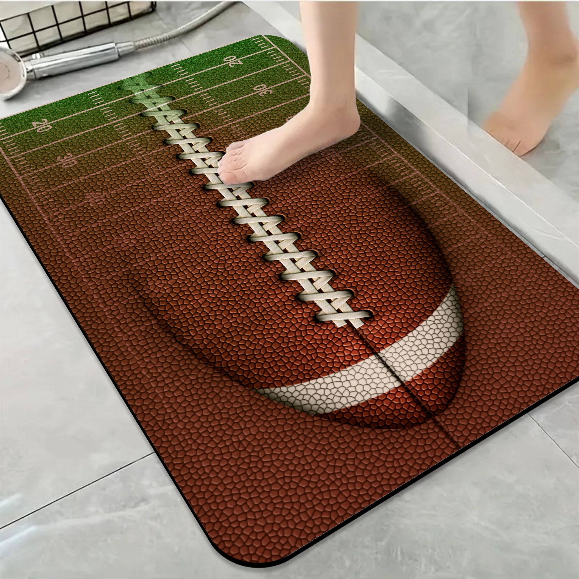 1pc American Football and Field Bathroom Rug Bathroom Decor and ...