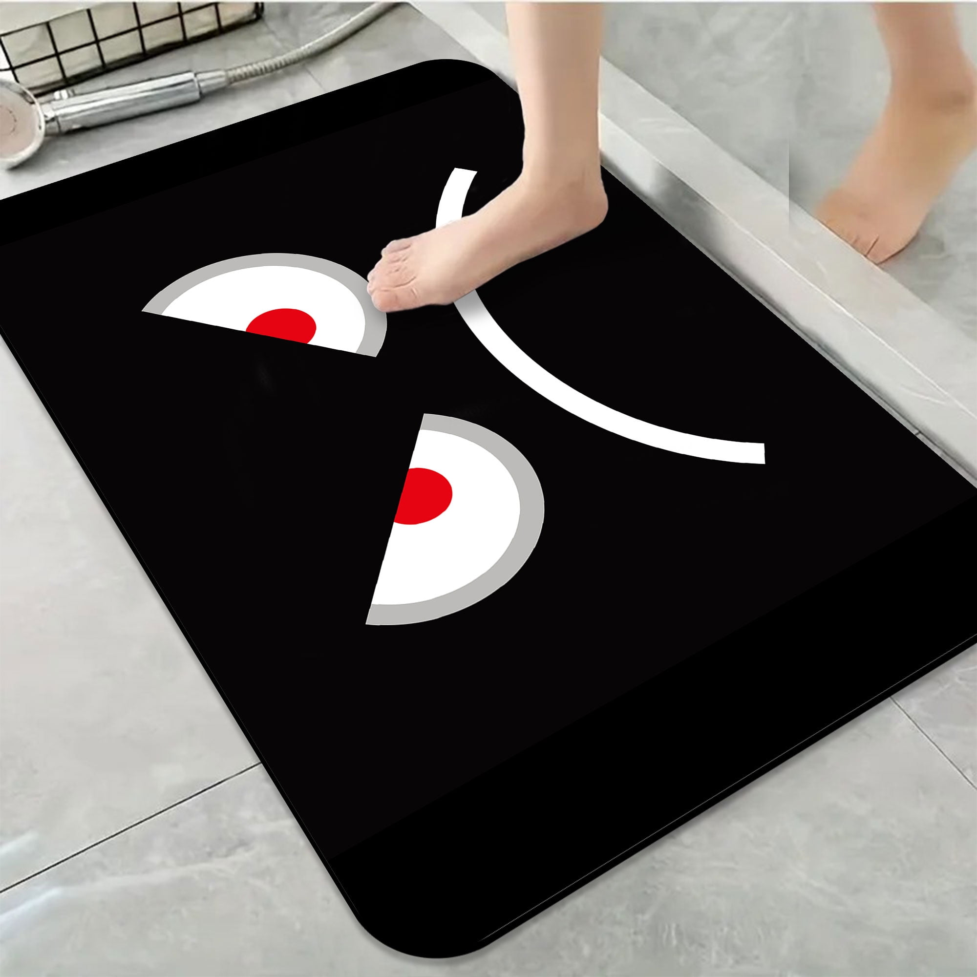1pc Angry Face Bathroom Rug Bathroom Decor and Accessories- Durable ...