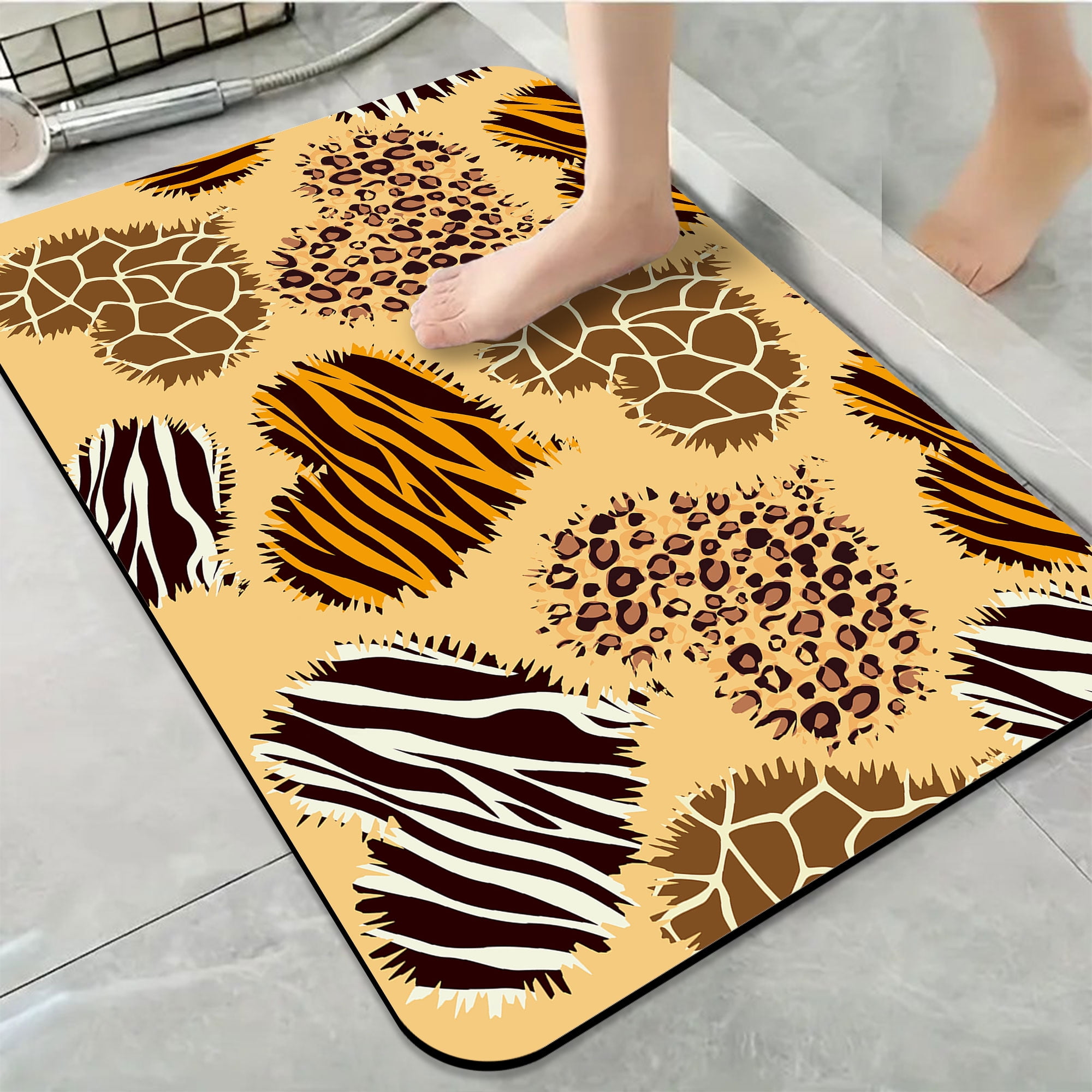 1pc Animal Print Heart Bathroom Rug Bathroom Decor and Qccessories ...