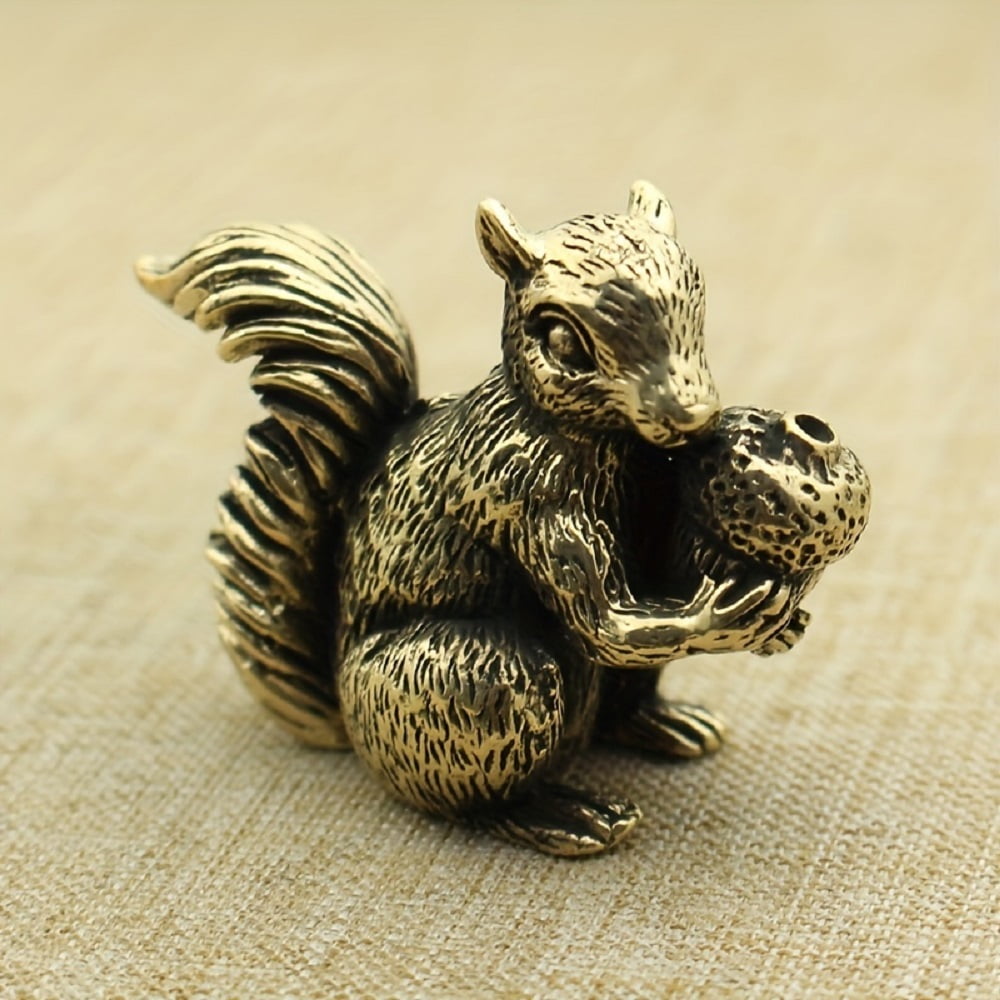 1pc, Antique Squirrel Ornament Solid Copper Statue Figurines Brass ...