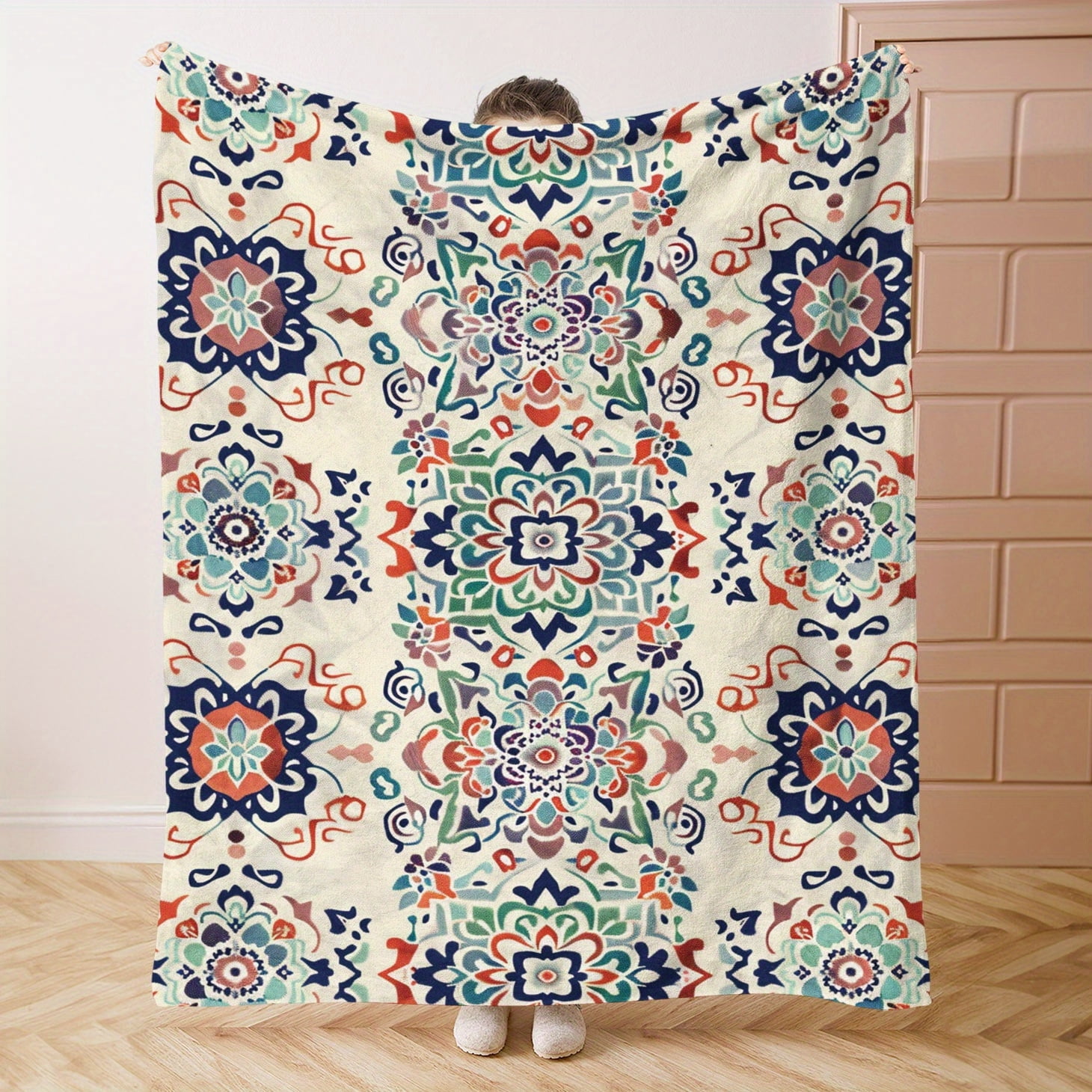 1pc Arabic Style Flannel Throw Blanket – Soft, Lightweight, All-Season ...