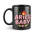 1pc Aries Fire Heart Coffee Mug 11oz Ceramic Cup with Bold Pink Zodiac ...