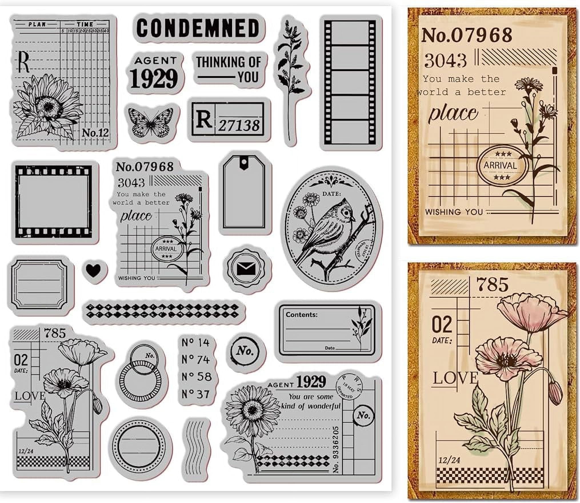 1pc Art Journal Background Cling Rubber Stamp Art Journal Cling Mount ...