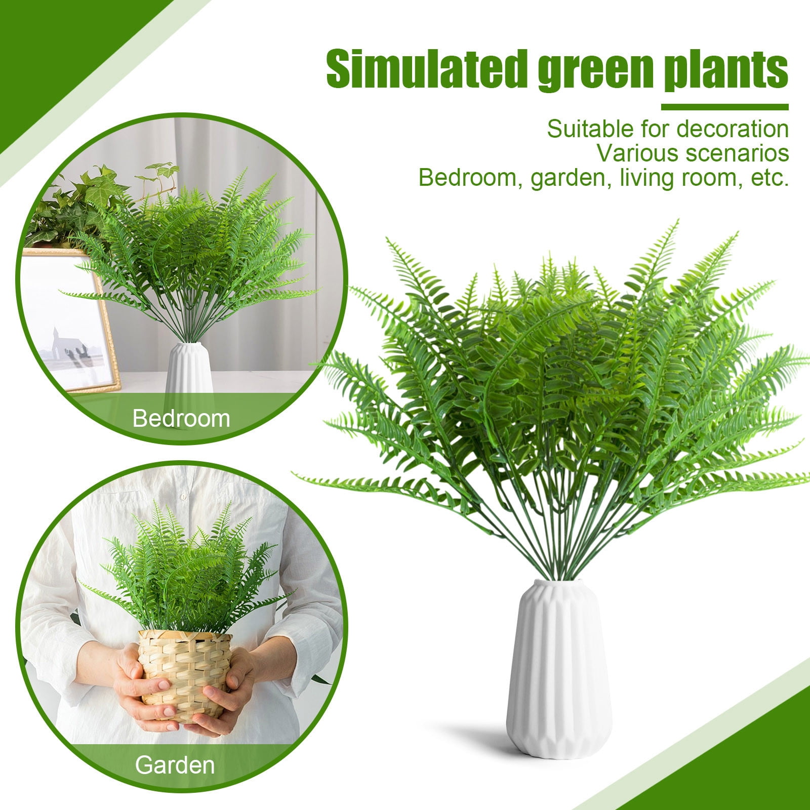 1pc Artificial Ferns For Outdoor, Imitation Plants For Indoor Green ...