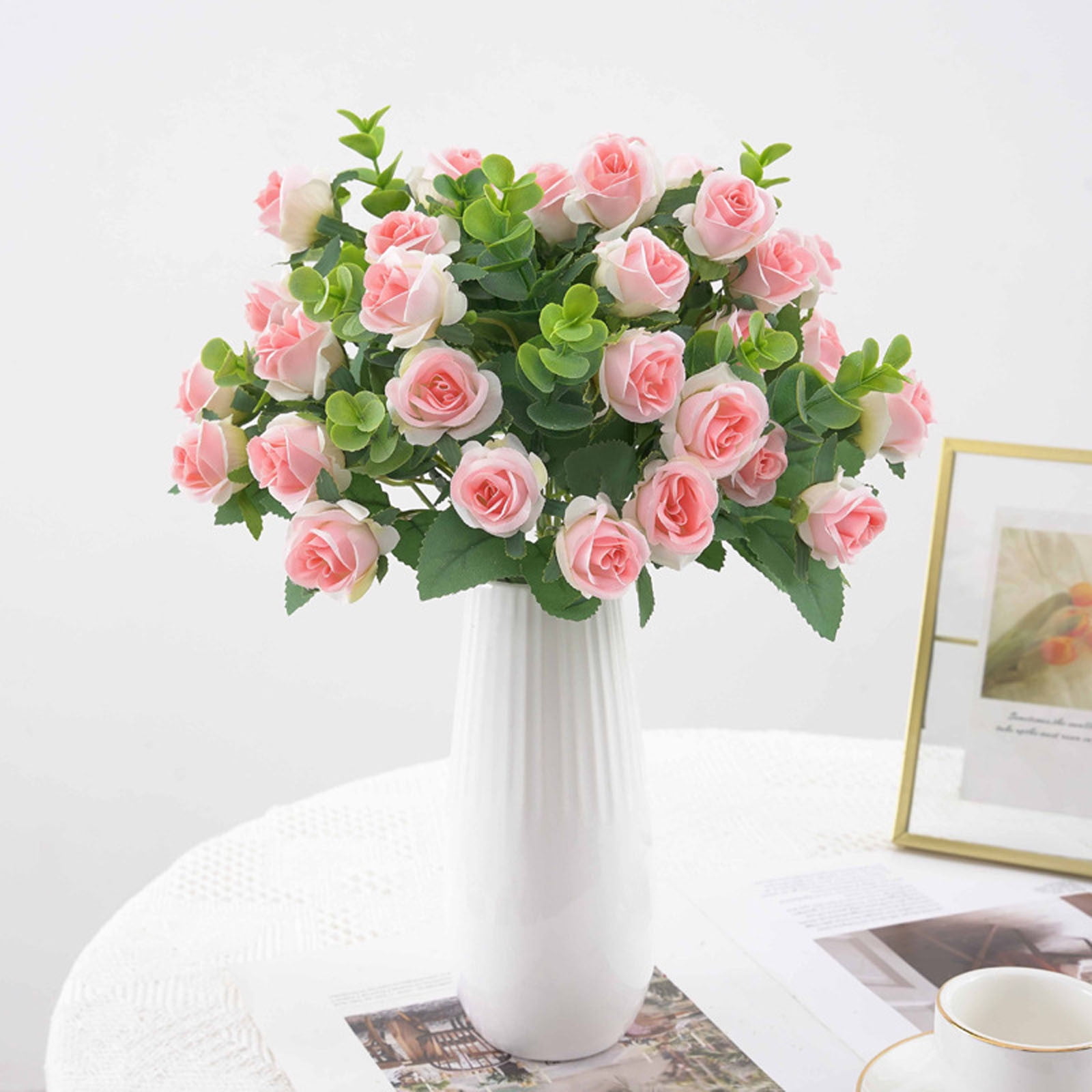 1pc Artificial Flowers, Fake Mini Rose Silk Faux Flowers, Fake Roses ...