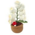 1pc Artificial Flowers Handmade Crochet Lily Night Light Lamp with 7 ...