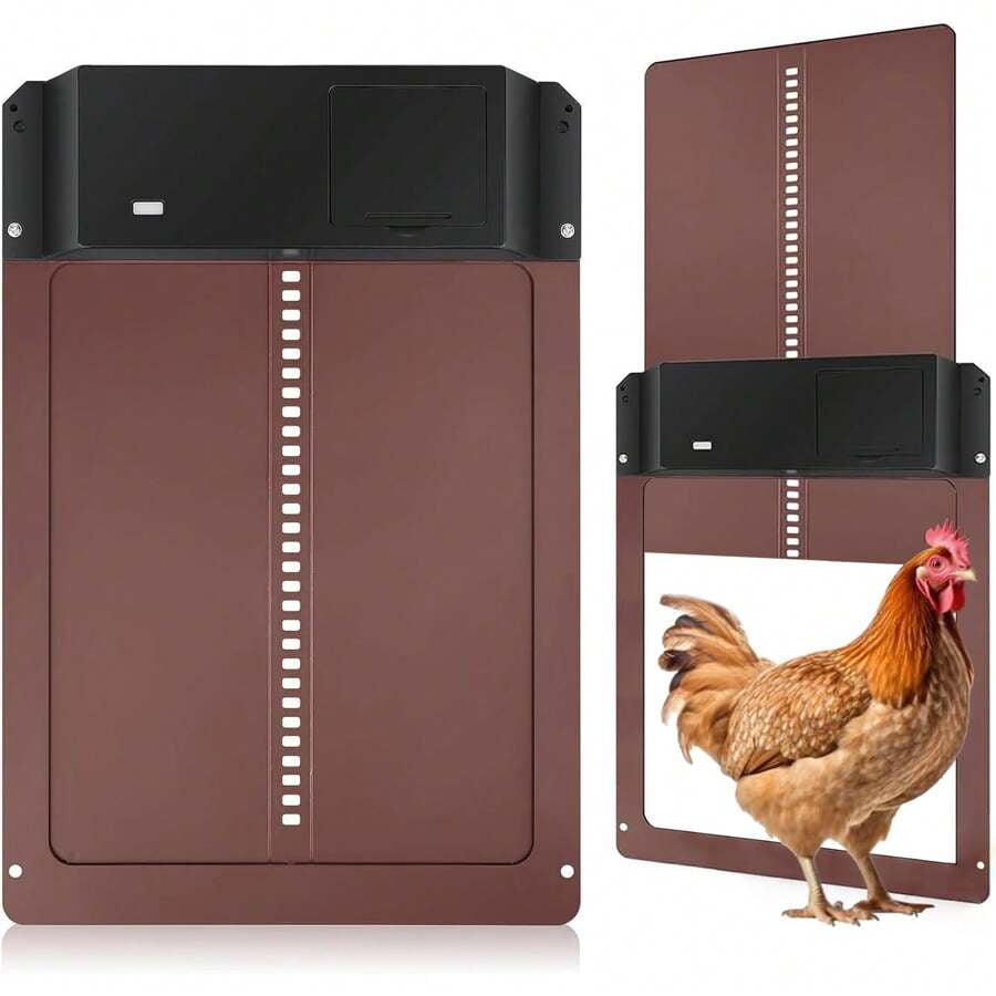 1pc Automatic Chicken Coop Door, Battery Operated, Waterproof Chicken ...