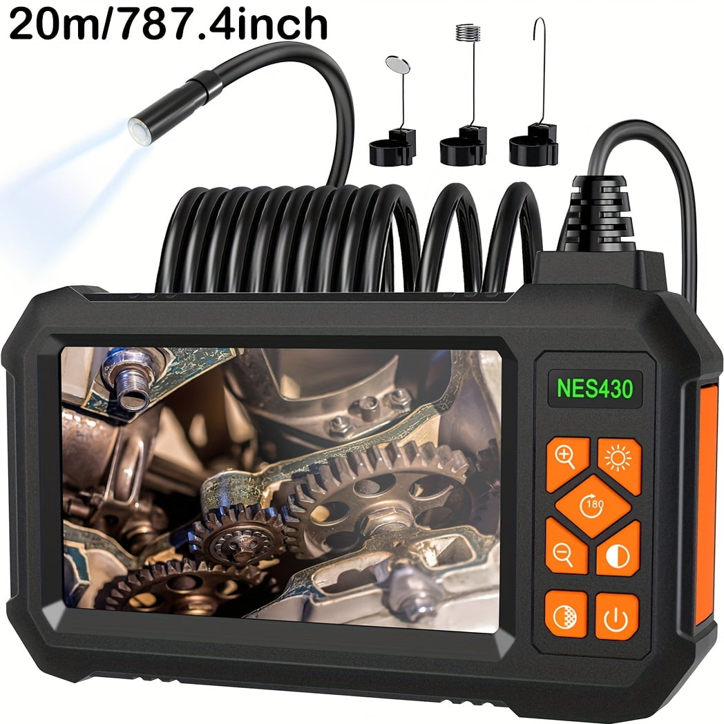 1pc BIBEAR 1080P HD Borescope Camera w/Light, 4.3" IPS Screen, IP67 ...