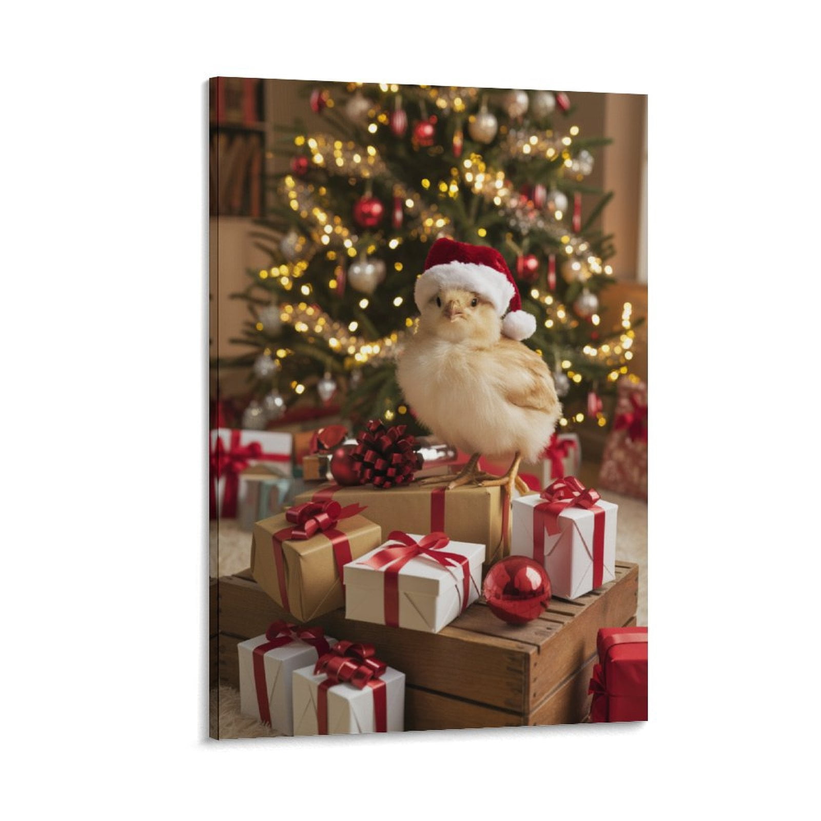 1pc Baby Chicken (chick) with Christmas Hat And Presents 2 Pictures ...