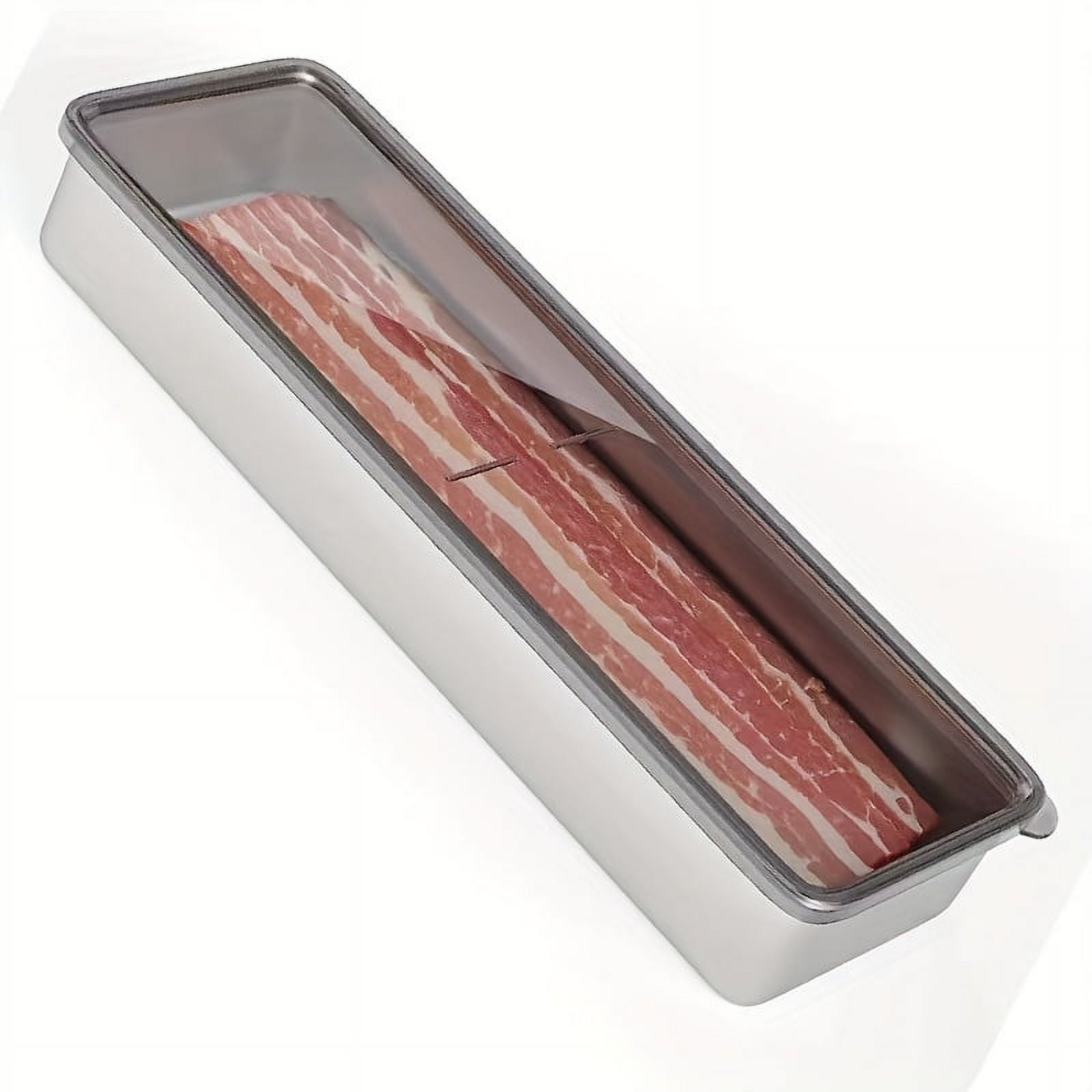 1pc Bacon Container With Lids And Elevated Base For Refrigerator, 304 ...