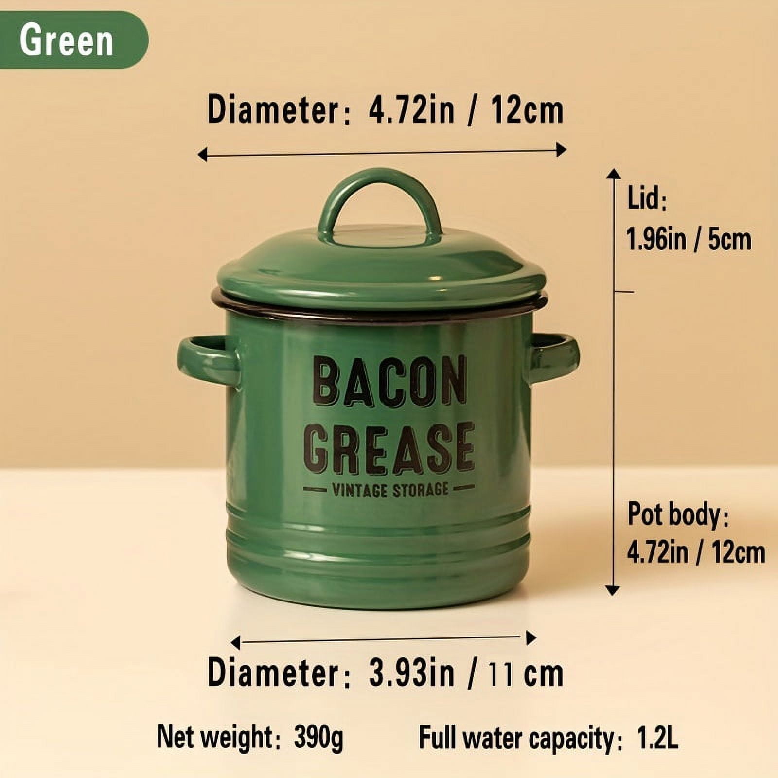1pc Bacon Grease Container & Ceramic Butter Dish With Lid For ...