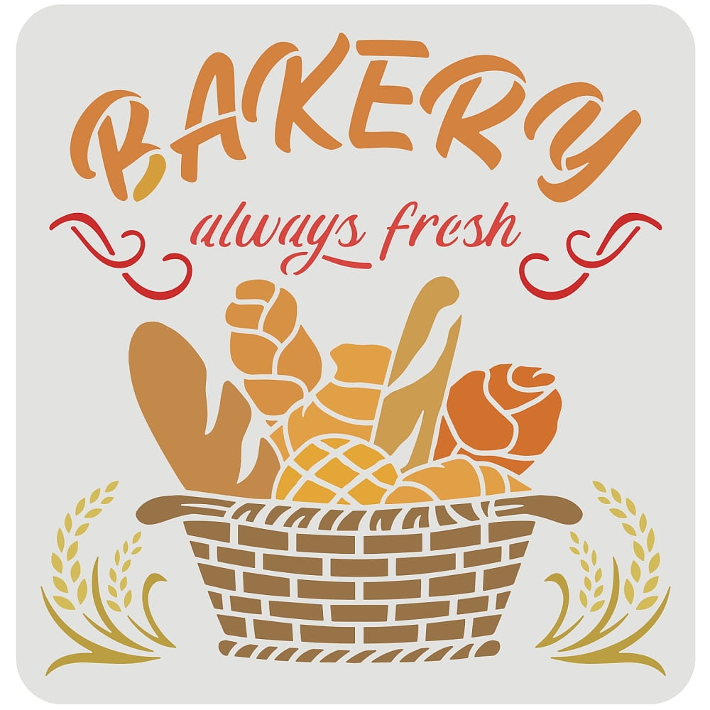 1pc Bakery Stencil Bread Basket Stencil 30x30cm Reusable French Bakery ...