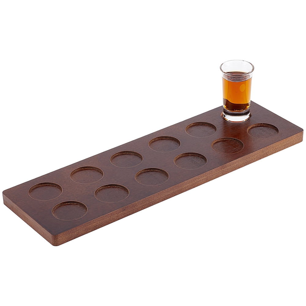 1pc Bamboo 12 Tray Wine Glass Holder Coconut Brown 11.9x37.8x1.5cmDIY ...
