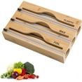LZDGCC, Bamboo Dispenser With Cutter, 12.5" Roll, Foil Organizer ...
