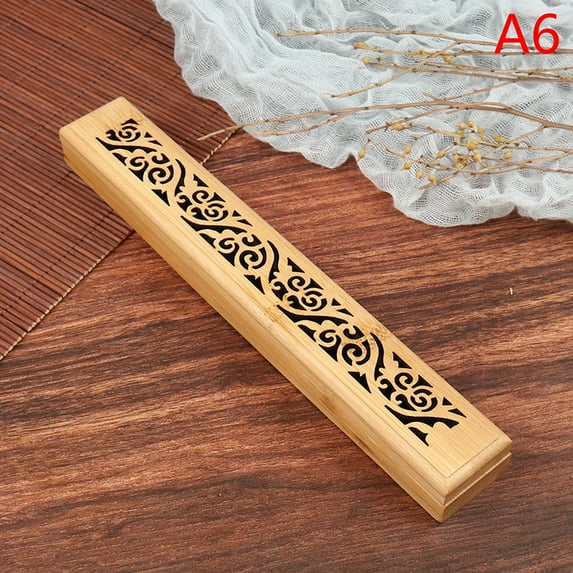 1pc Bamboo Wooden Incense Stick Holder Burning Joss Insence Box Burner ...
