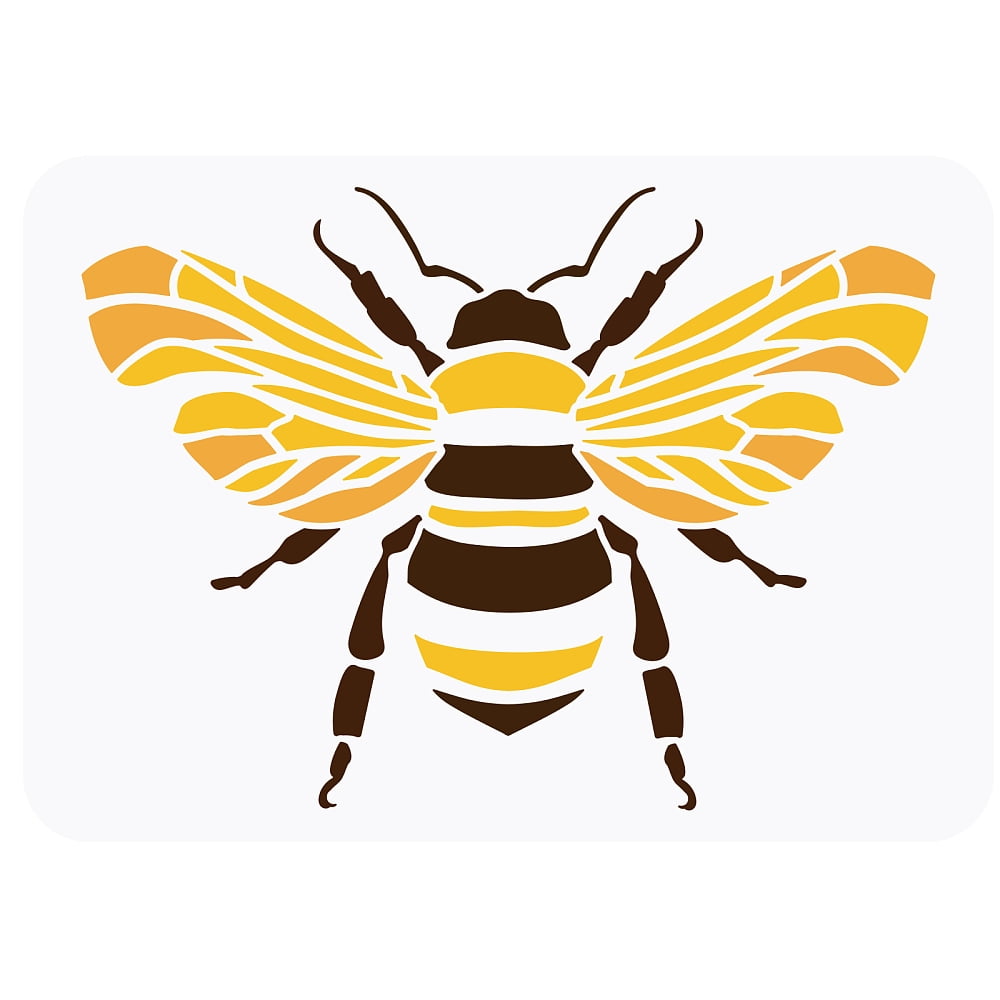 1pc Bee Stencil 8.3x11.7inch Reusable Datura Bumblebee Drawing Stencil DIY Craft Hornet Painting ...
