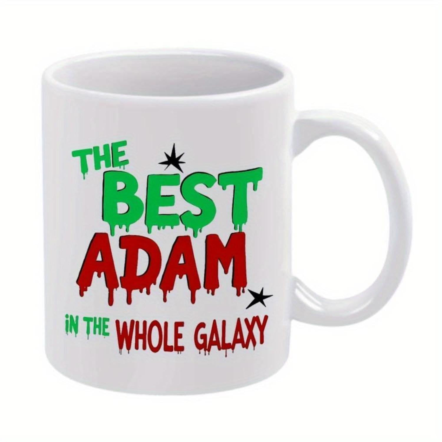 1pc The Best Adam in Whole 11oz Ceramic Mug White with Colorful Drip ...