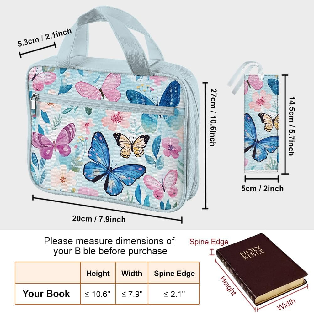 1pc Bible Cover with Handles 10.6x7.9x2.1 inch Large Zippered Bible ...