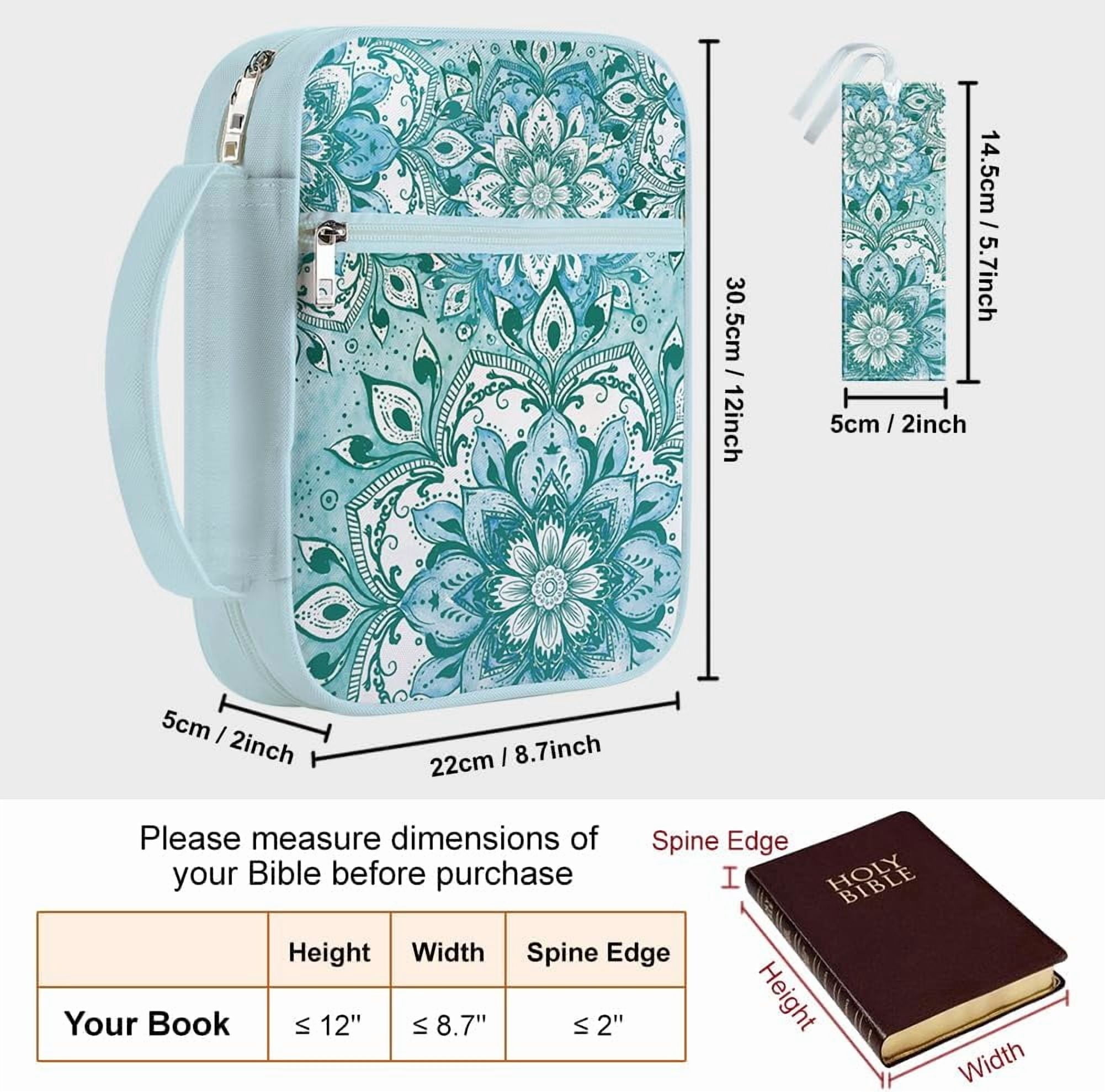 1pc Bible Covers with Handle 12x8.7 inch Lotus Large Zippered Carrying ...