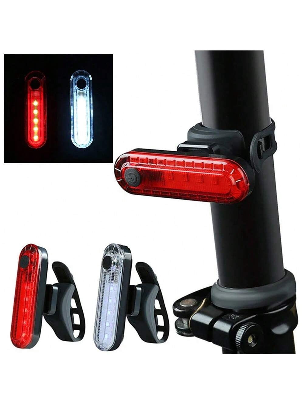 1pc Bicycle Tail Light, High Brightness LED Night Cycling Light, USB ...