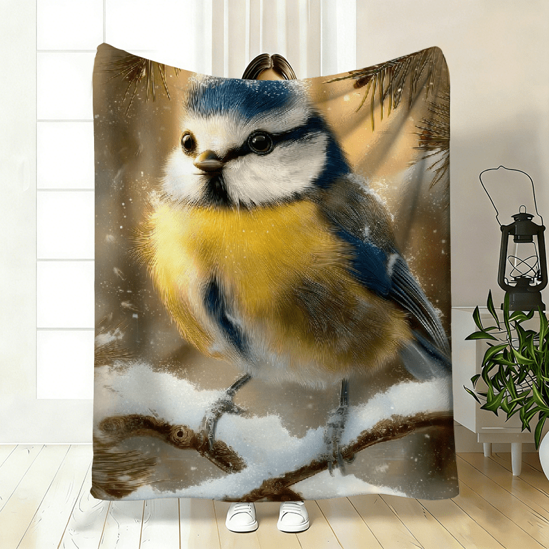 1pc Bird Flower HD Printed Blanket. Soft and Warm Flannel Blankets for ...