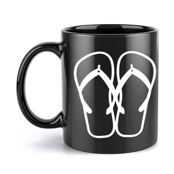 1pc Black Flip Flop Design Ceramic Mug 11oz Ideal Coffee Tea Versatile ...