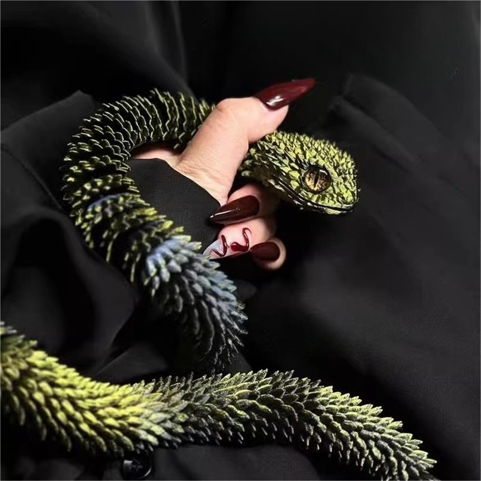 1pc Black Gold 45/60cm 3D Printed Snake Rotatable Articulated Snake ...