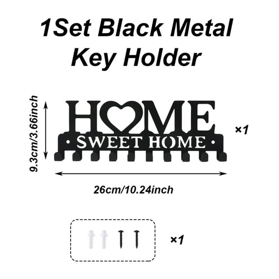 1pc Black Metal Keys Holder Wall Mount Key Holder Sweet Home Design ...