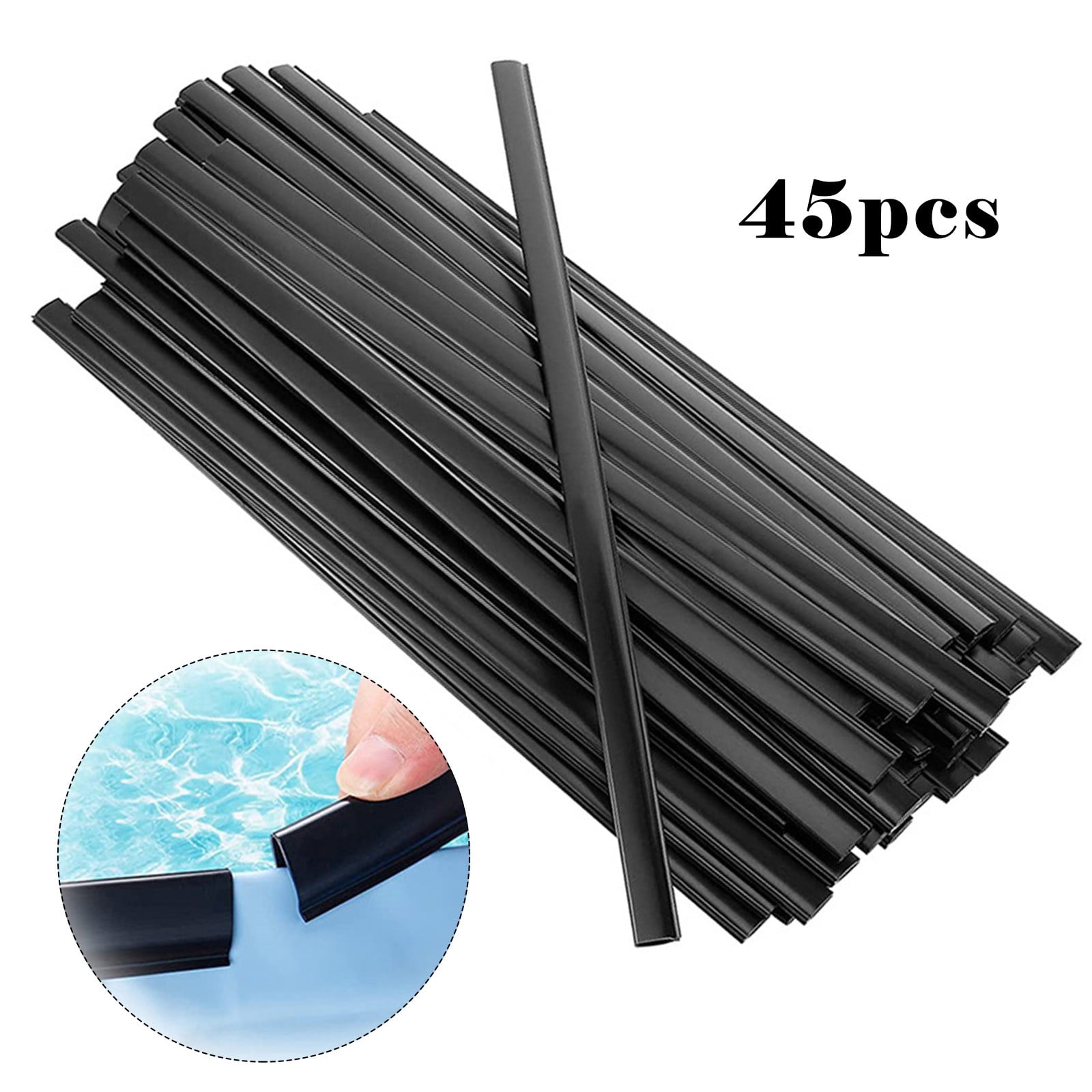 1pc Black Swimming Pool Liner Pool Liner 2.4cm Wide 61cm Long Black ...