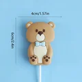 1pc Blue Bear Cake Topper Baby Doll Happy Cake Decorations Boy Girl ...