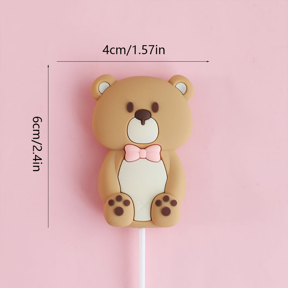 1pc Blue Bear Cake Topper Baby Doll Happy Cake Decorations Boy Girl ...