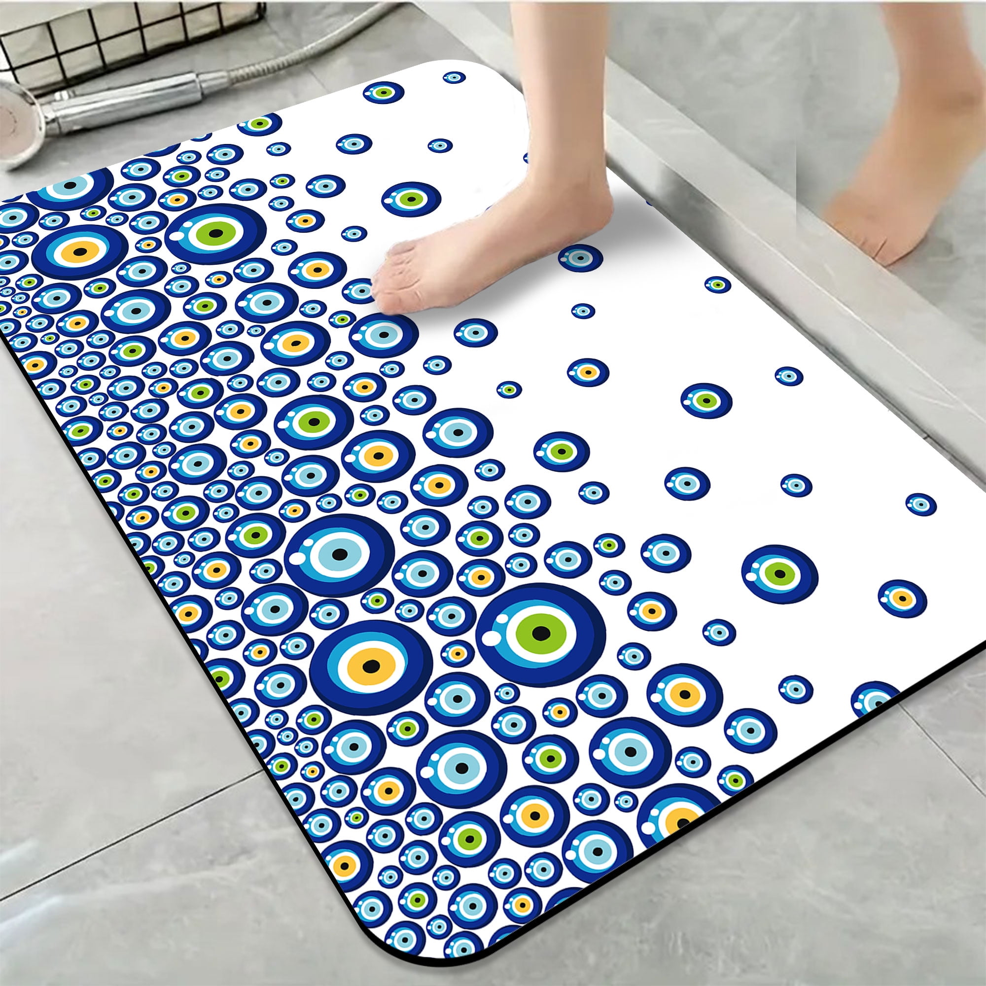 1pc Blue Evil eye Bathroom Rug Bathroom Decor and Accessories- Durable ...