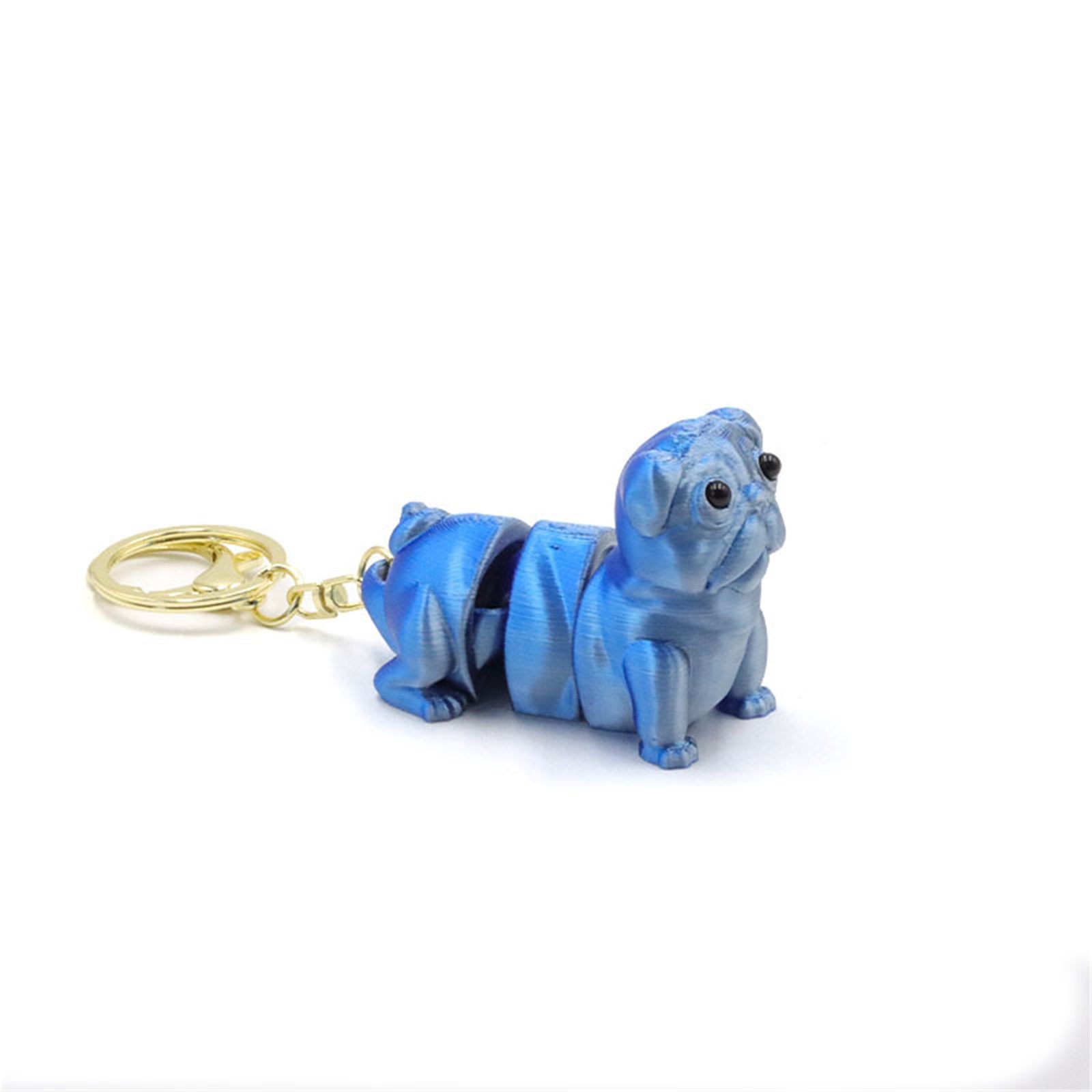 1pc Blue Silver Size: 6*3*5cm 3D Printed Realistic Puppy Keychain ...