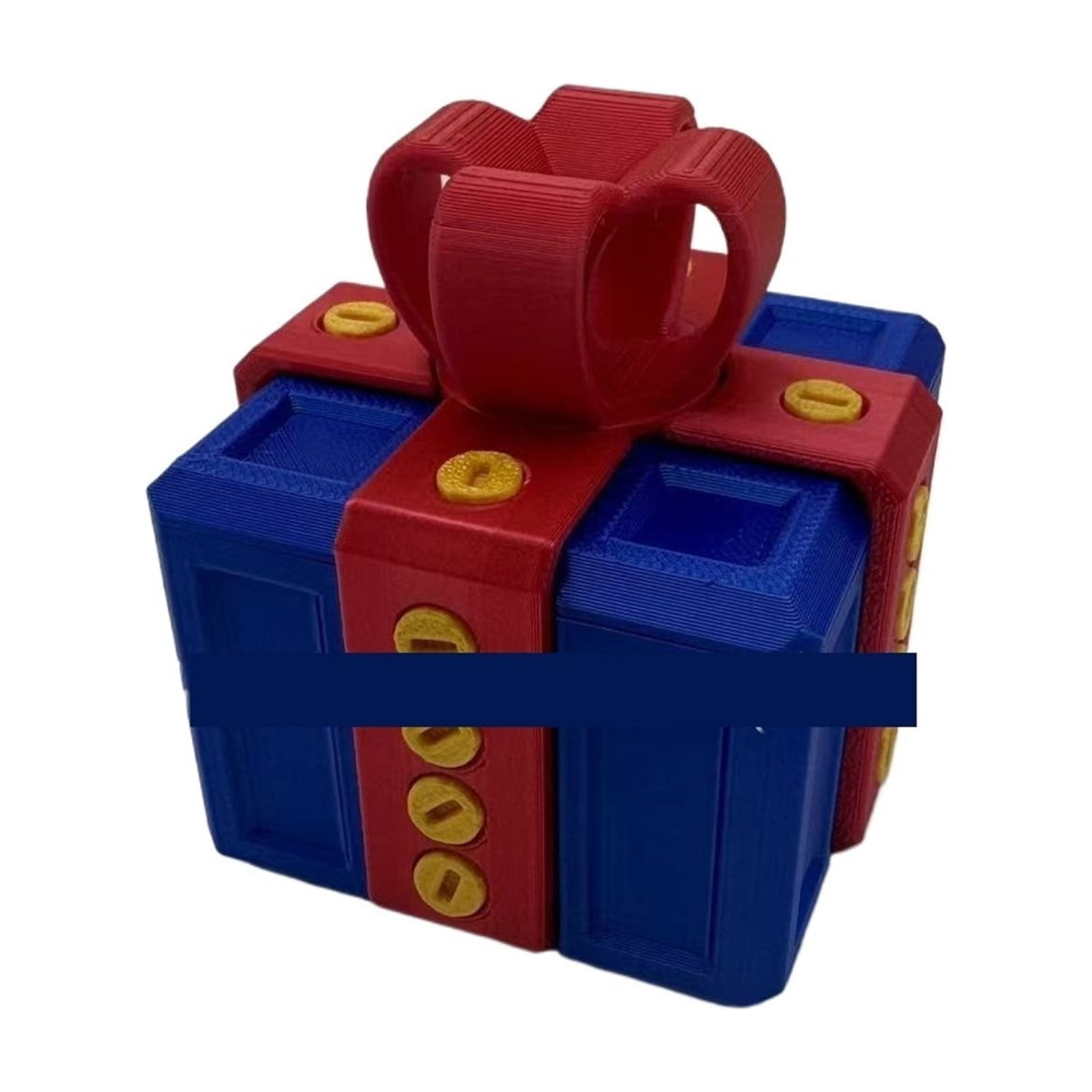 1pc Blue+gold+red Size: 10cm 3D Printed Annoying Gift Box Prank Gift ...