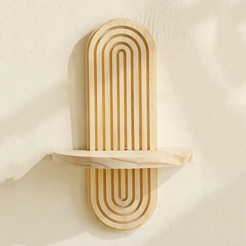 1pc Bohemian Style Wooden Wall Shelf Rainbow Candle Holder Medieval ...