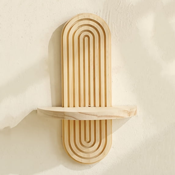 1pc Bohemian Style Wooden Wall Shelf Rainbow Candle Holder Medieval ...