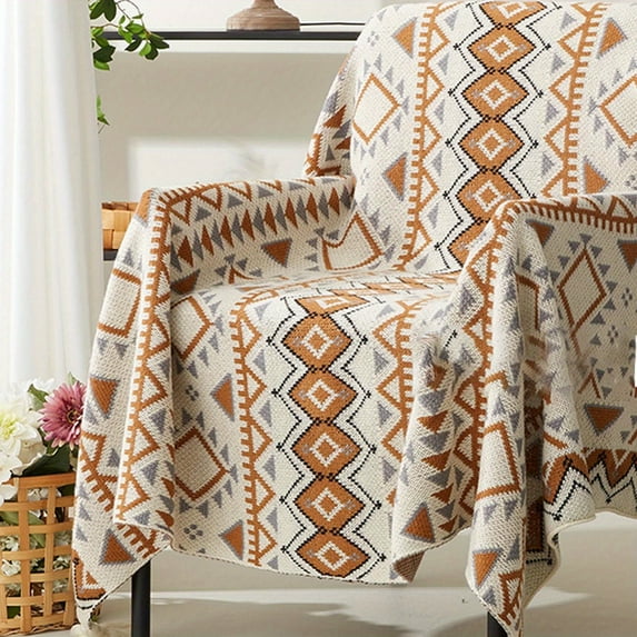 1pc Bohemian Sunlight Sofa Throw Blanket - Striped, Tassel-Trimmed ...