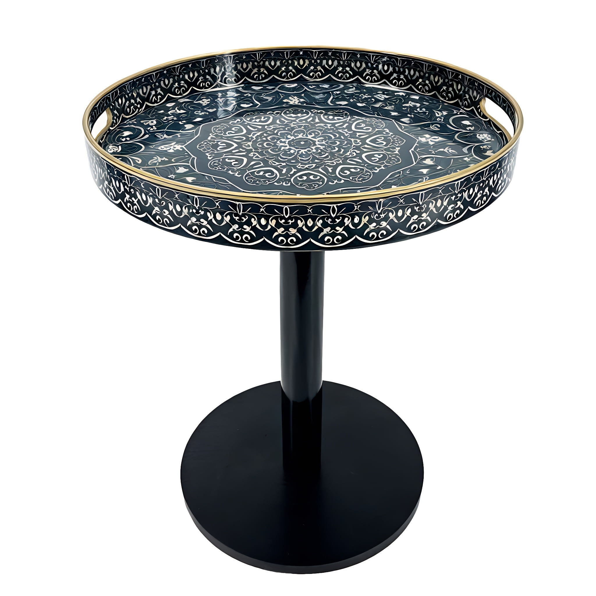 1pc Boho Abstract Decorative Tray, Round Coffee Table with Modern Art ...