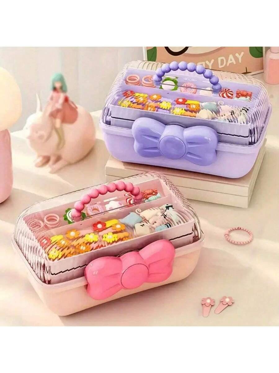 1pc Bow Hair Accessories Storage Box Cute Children's Hair Clips Hair ...