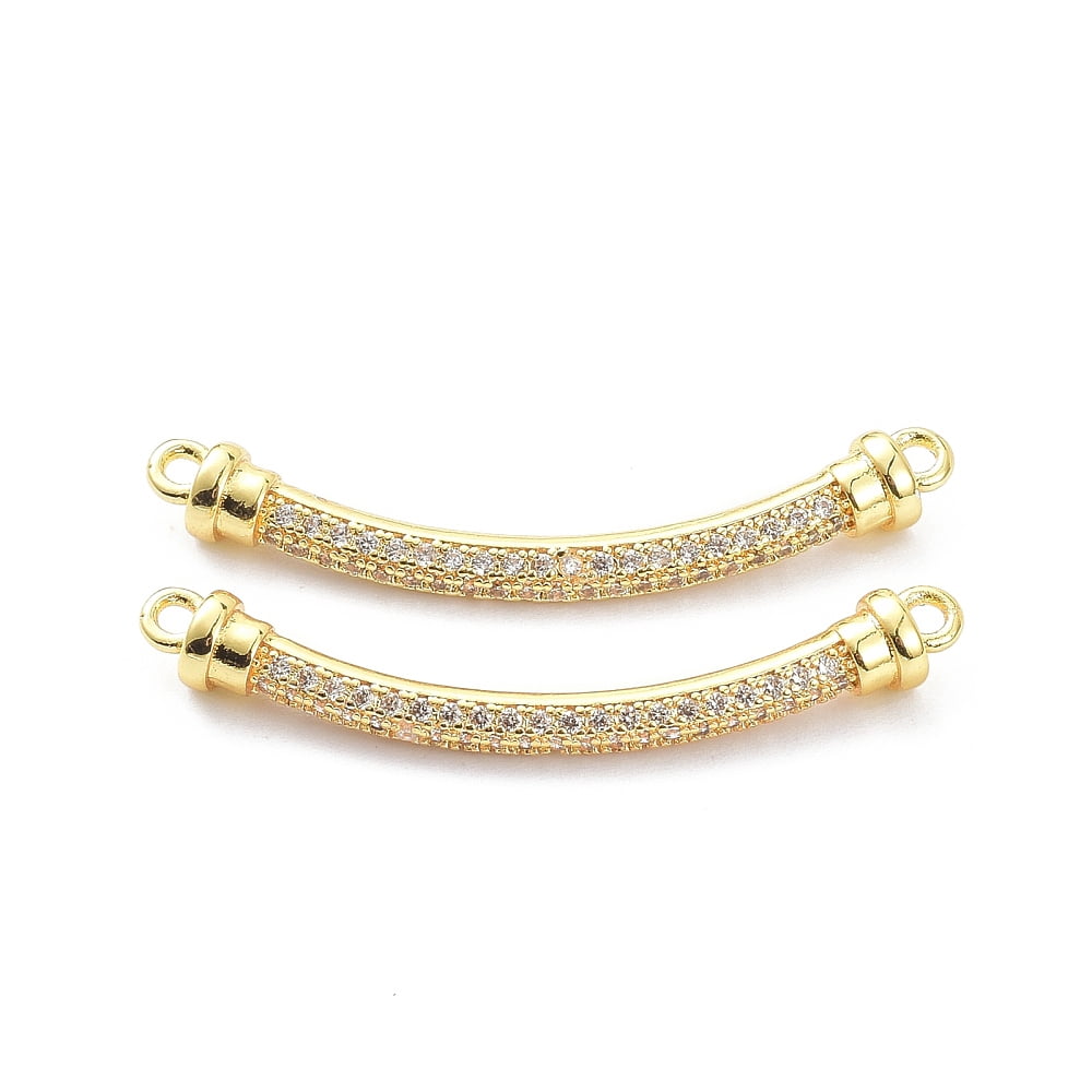 1pc Brass Micro Pave Clear Cubic Zirconia Normal Link Connectors ...