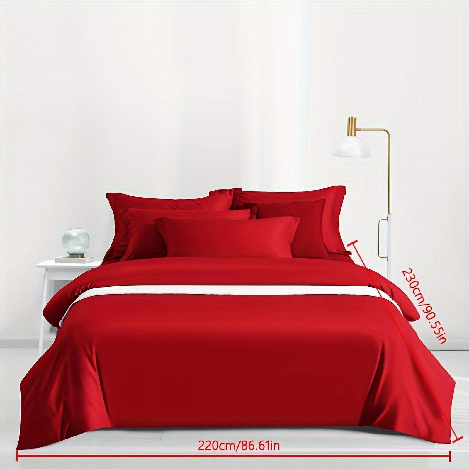 1pc Bright Red Matte Solid Color Duvet Cover Duvet Cover For Bedroom ...