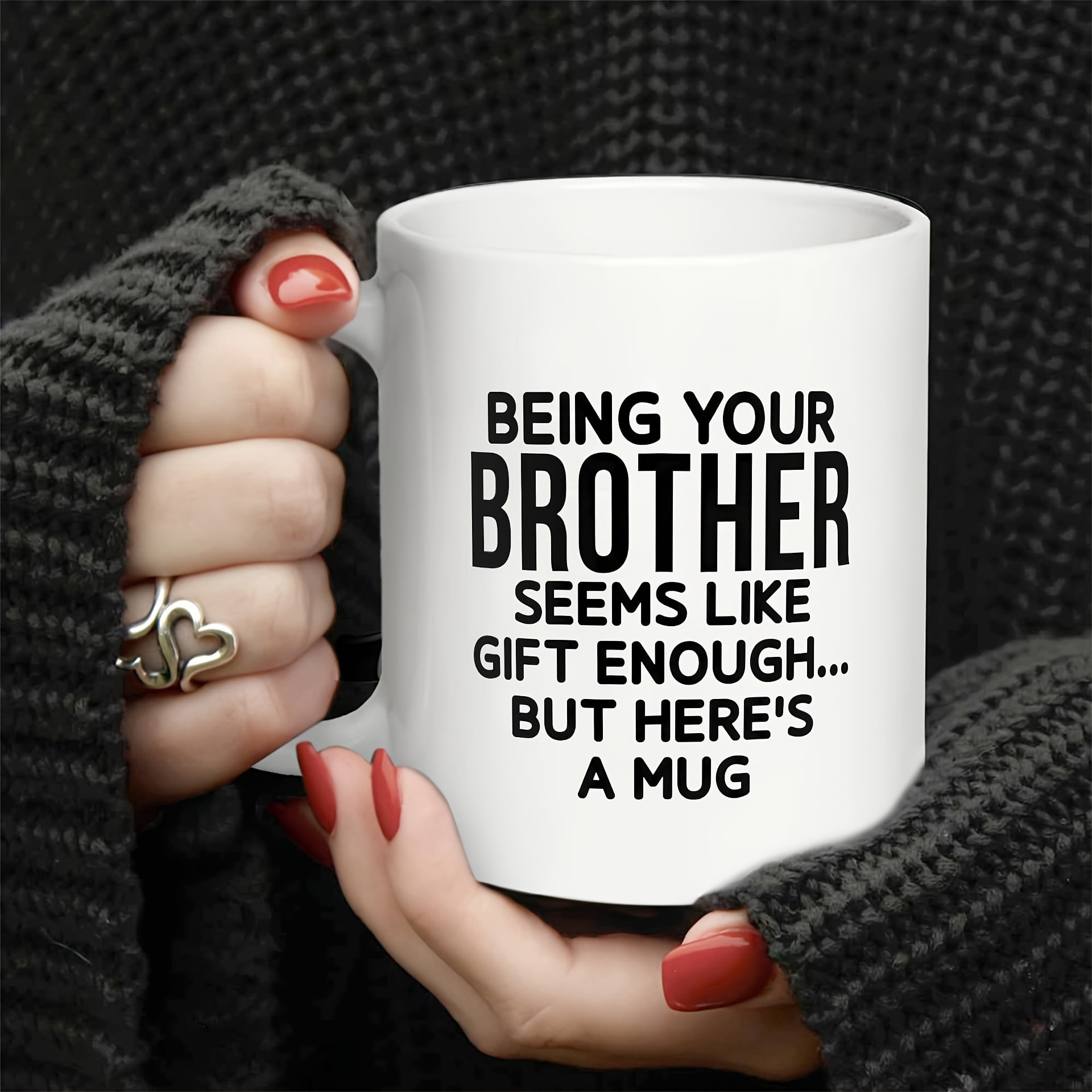 1pc, Brother Coffee Mug, Ceramic Coffee Cups, Water Cups, Summer Winter ...
