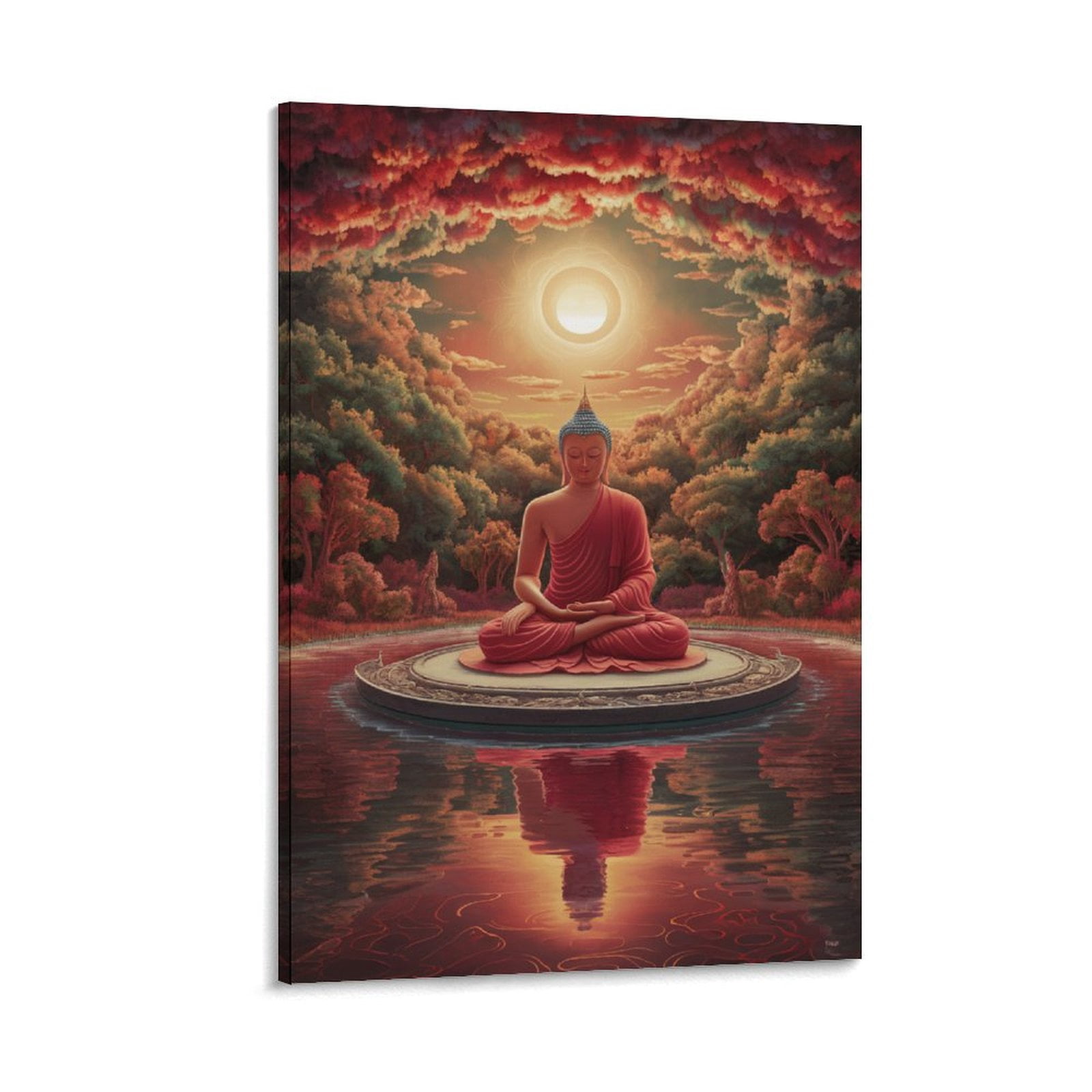 1pc Buddha Serenity Zen Garden Sunset Pictures Print Wall Art With ...