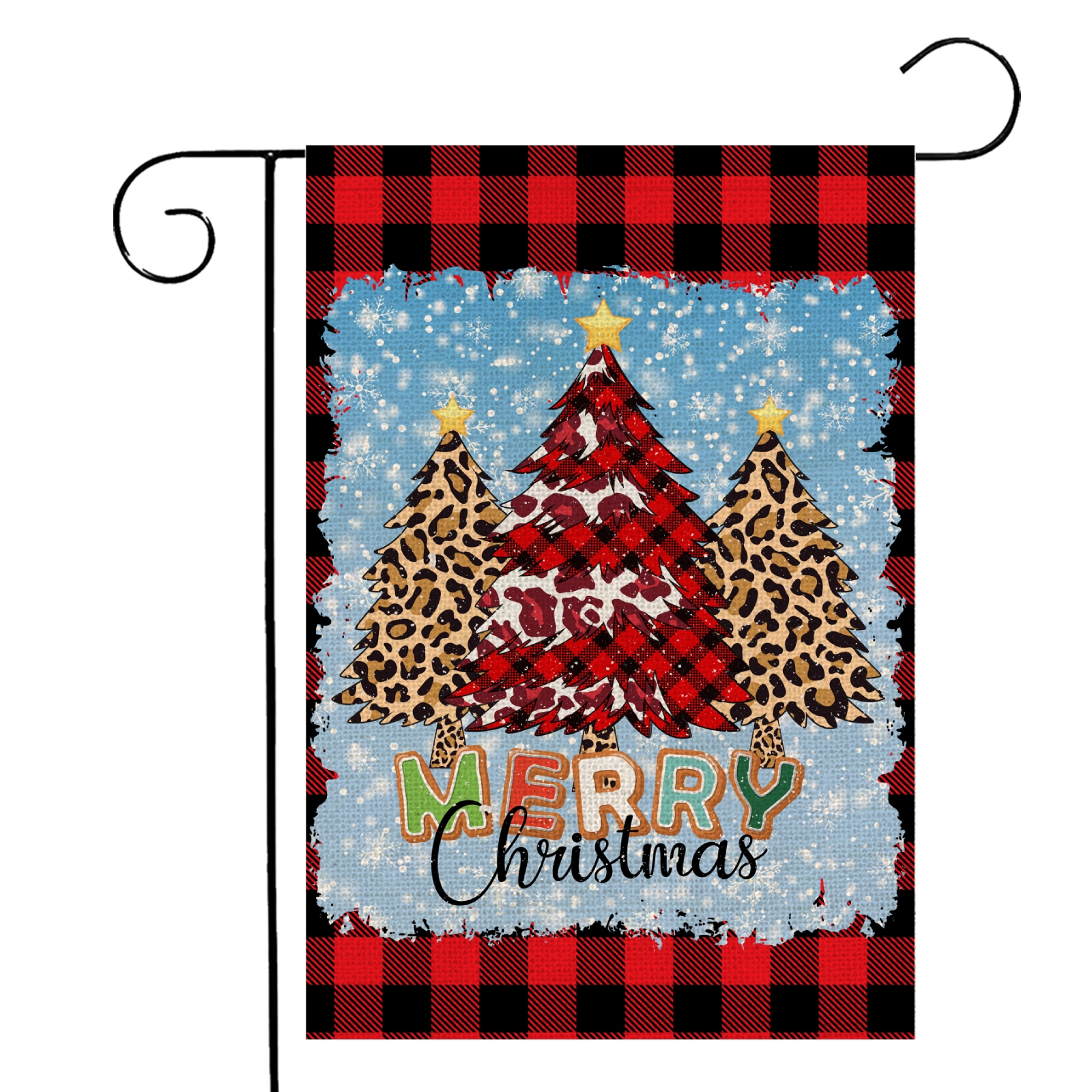 1pc Buffalo plaid Snowman Red truck Merry Christmas holly Christmas ...