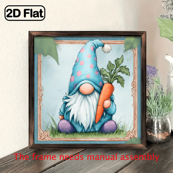 1pc, Bunny In Blue Egg Wood Framed Sign Easter Decor Signs Easter Gift ...