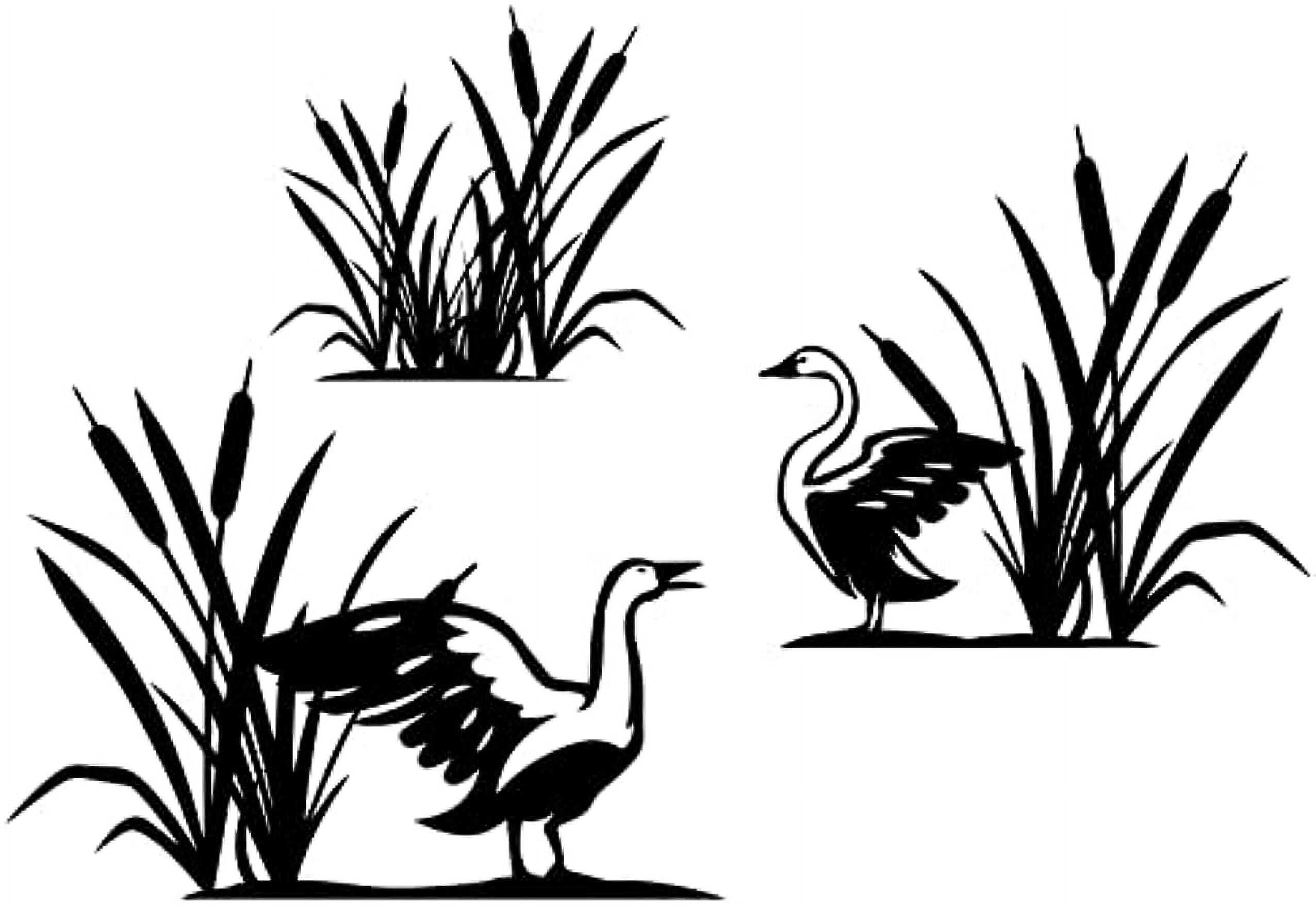 1pc Bush Plant Duck Wall Decals Bulrush Marsh Reed Grass Wall Decals ...