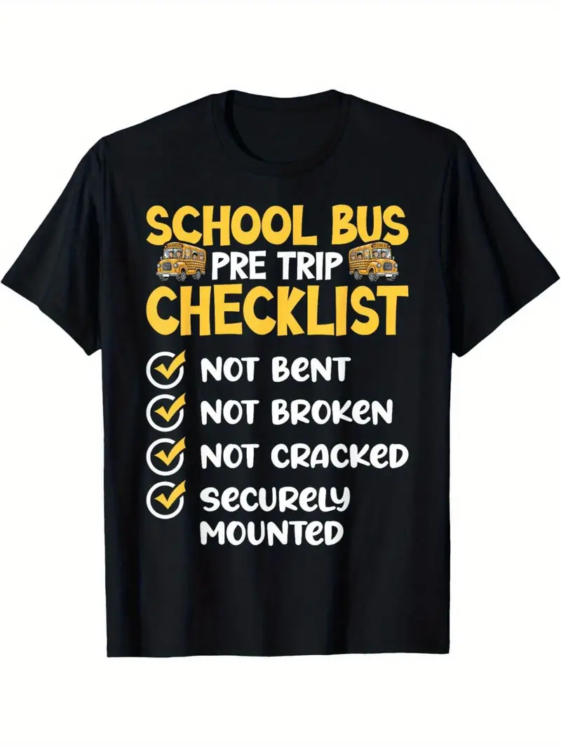 1pc CDL School Bus Driver Pre-Trip Checklist T-Shirt - Funny Bus Driver Gift with Checklist ...
