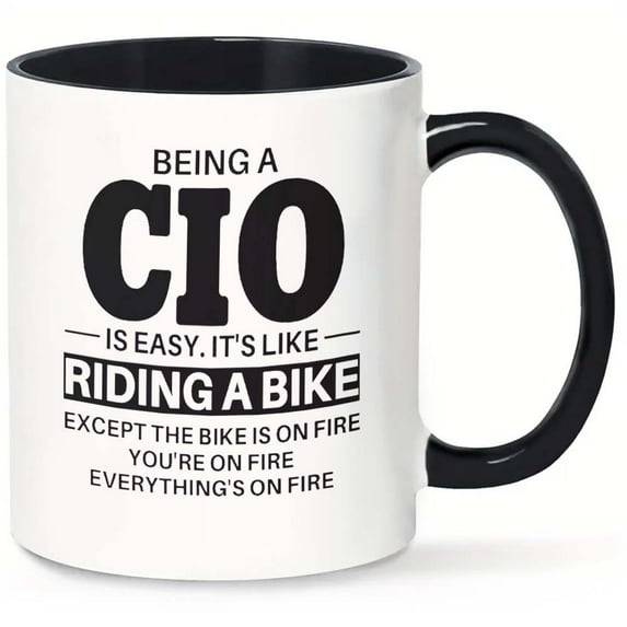 1pc CIO Gift Mug - Funny "Being a CIO is Easy, Riding a Bike is Hard ...